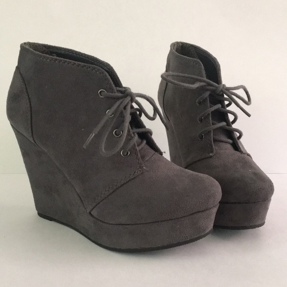 Soda | Shoes | Soda Grey Lace Up Booties | Poshmark